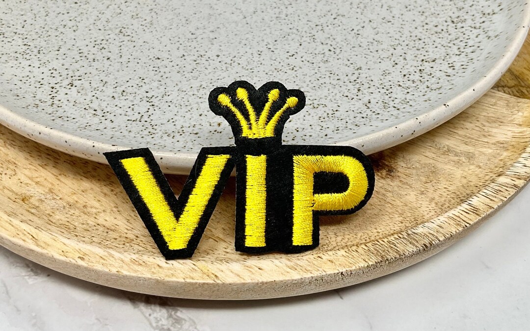 VIP Embroidered IRON on Sew on PATCH Lettering Quote Expression Word ...