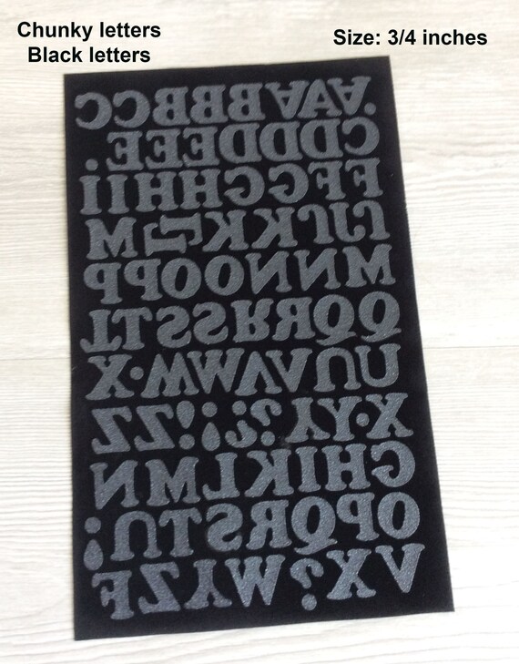 LETTERS IRON ON Custom Heat Letters Iron on Name Tag Black | Etsy