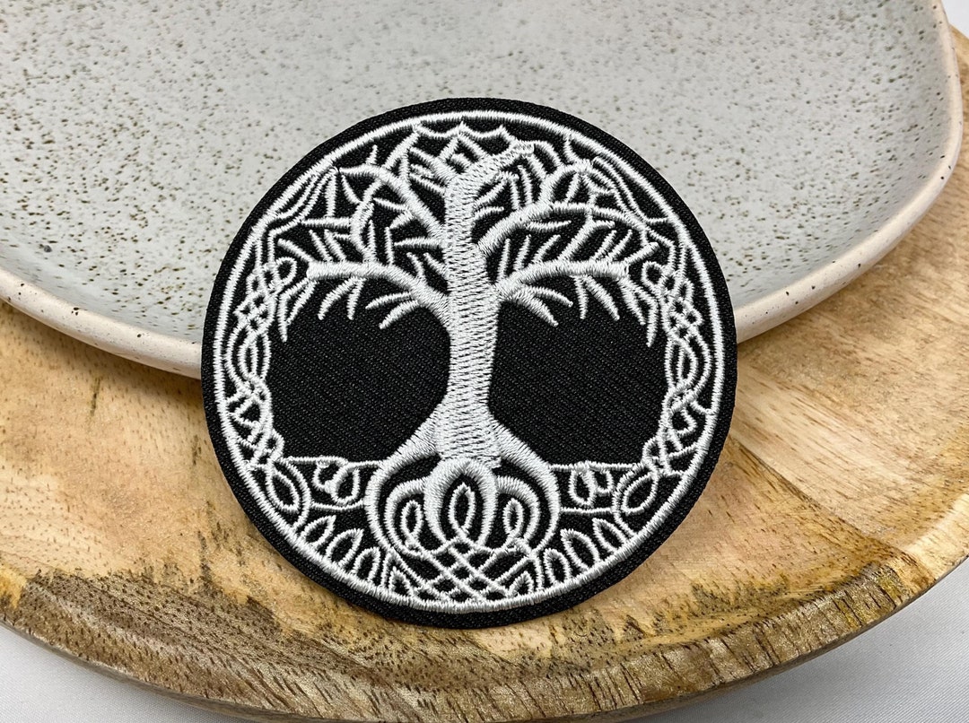 TREE OF LIFE Embroidered Iron on Sew on Patch Heat Adhesive Mug Forest ...