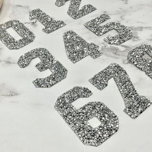 RHINESTONE 3D NUMBERS Iron On, Personalization Clothe, High Quality ...