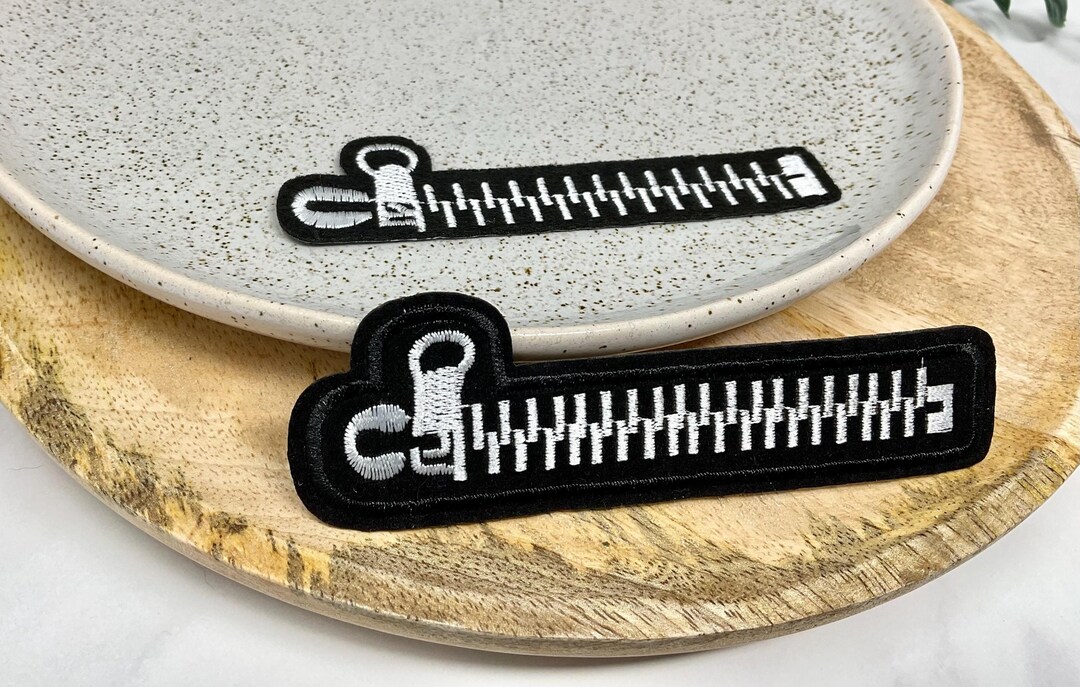 ZIPPER Patch Embroidered IRON on PATCH Patches Heat Adhesive Backing ...