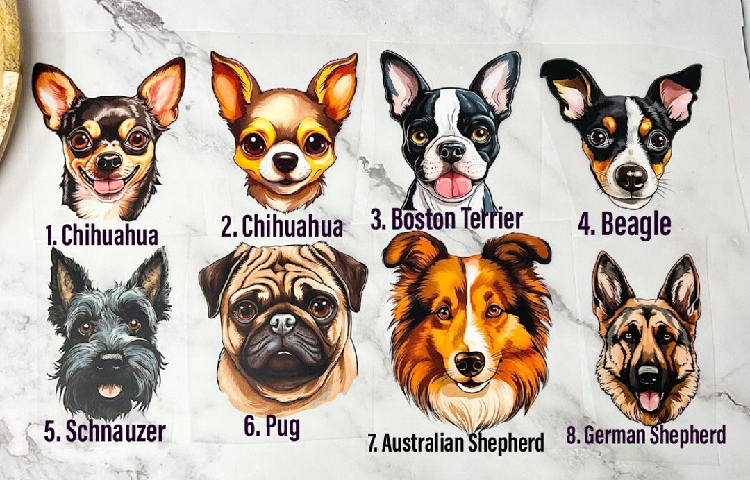 IRON ON PATCH Heat Adhesive Vinyl - Dog Pet Animal Patches - Jeans ...