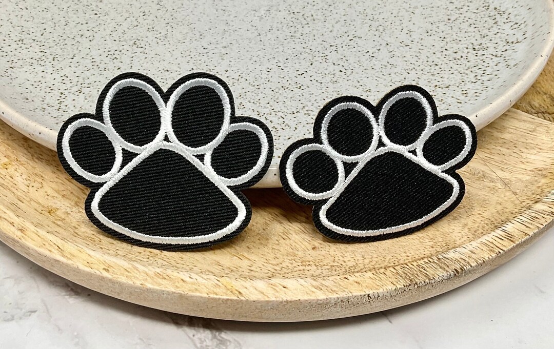 X-embroidered IRON on PATCH Paw Print Pet Patches Heat Adhesive Backing ...