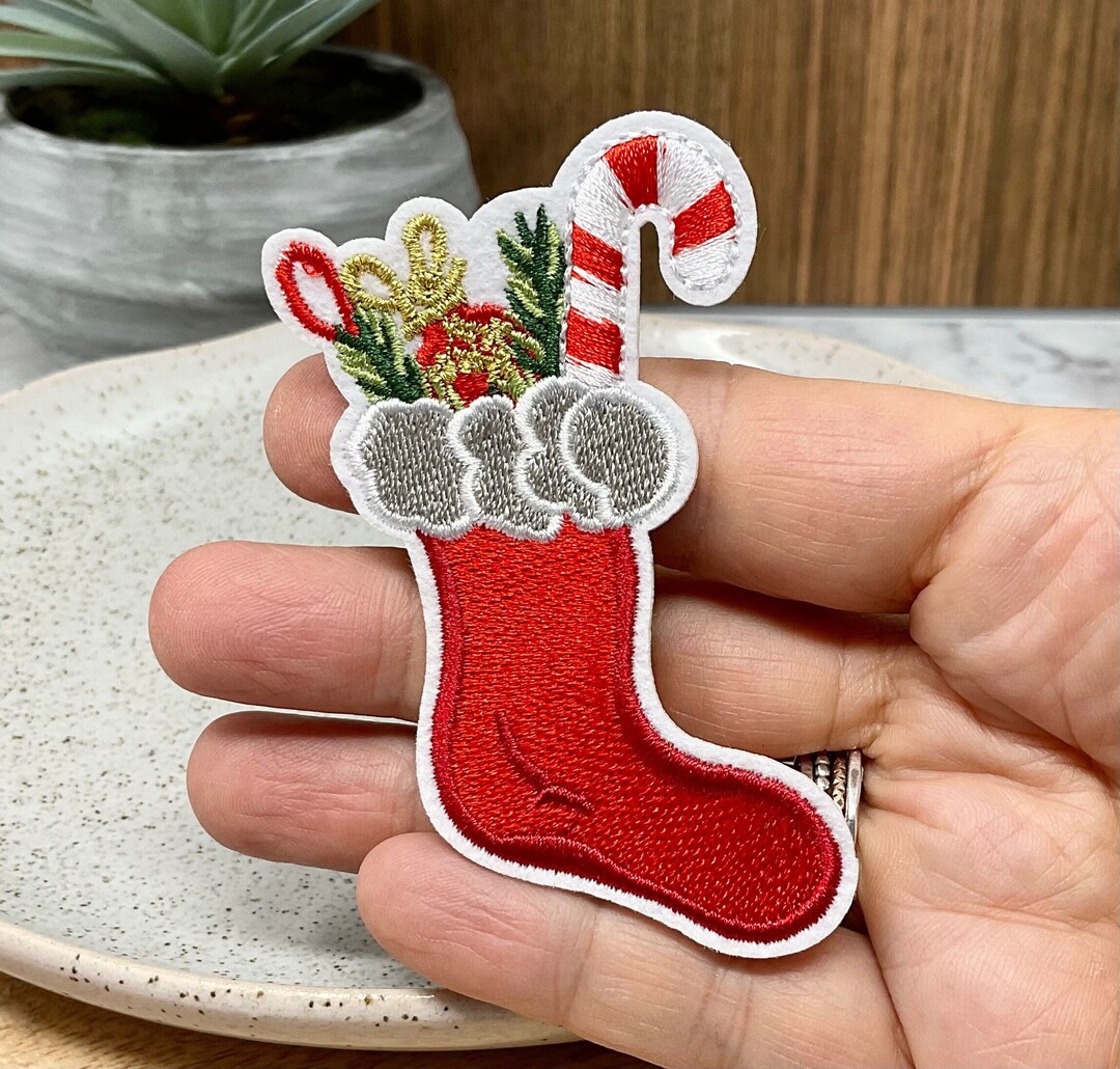 Embroidered IRON ON PATCH Heat Adhesive Christmas Patch Adornment ...