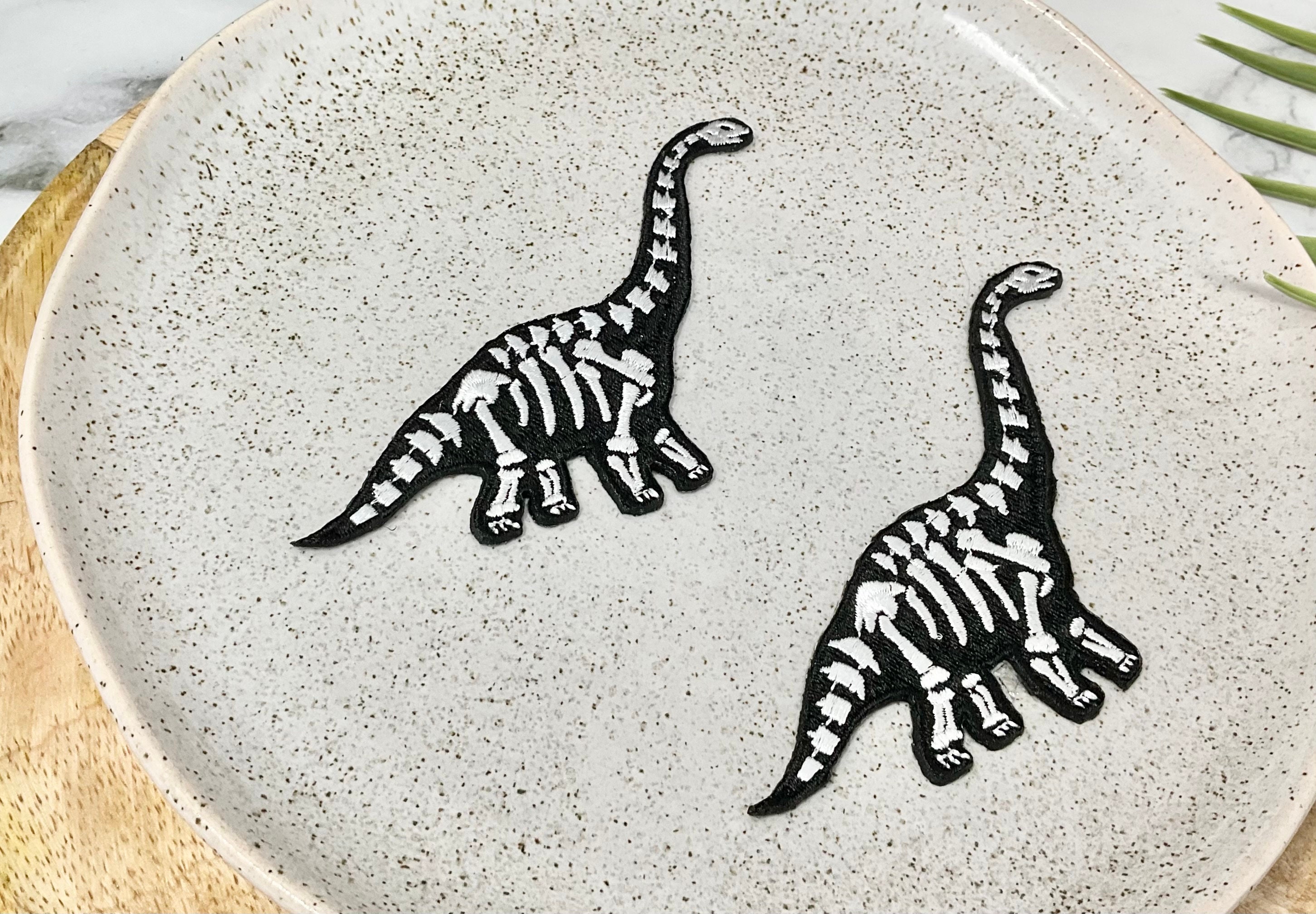 DINOSAUR Stegosaurus X-ray, Skeleton Embroidered IRON on Patch Heat ...