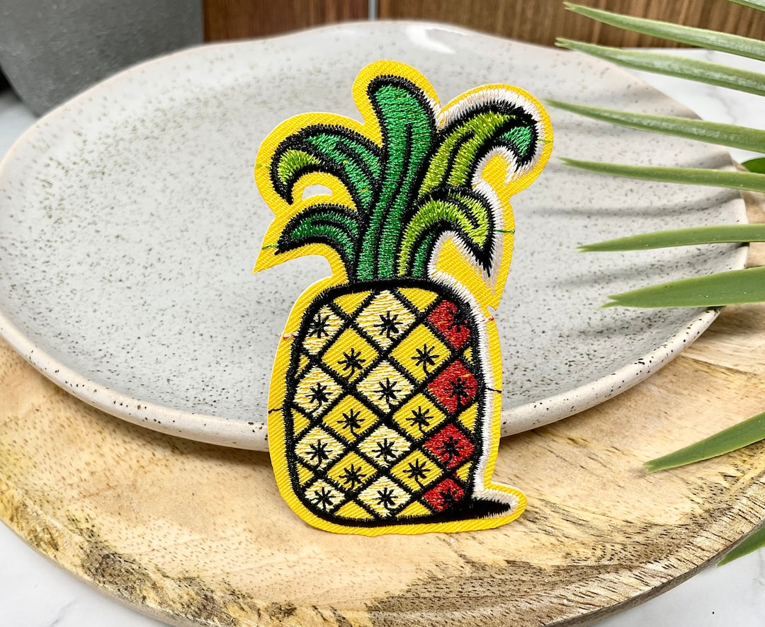 PINEAPPLE Embroidered IRON on PATCH Patches, Funny Pineapple Fruits, Embroidery Badge Food Cool ...