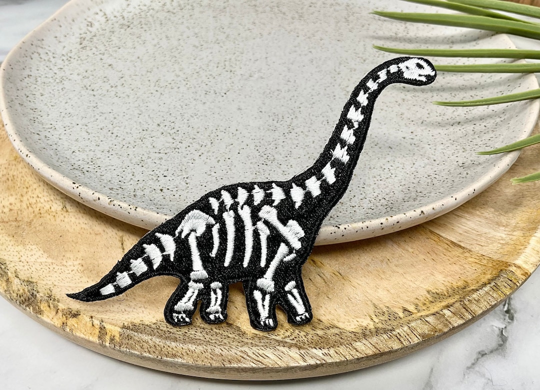 DINOSAUR Stegosaurus X-ray, Skeleton Embroidered IRON on Patch Heat ...