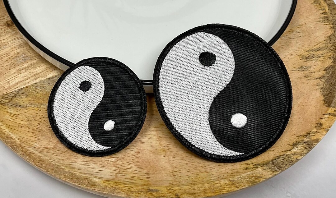 YIN YANG Embroidered IRON on Patch Heat Adhesive Patches Decoration ...