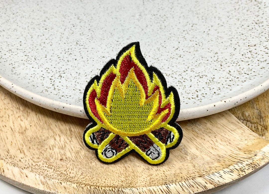 FIRE Flames Embroidered IRON on Patch Patches Heat Adhesive Backing ...
