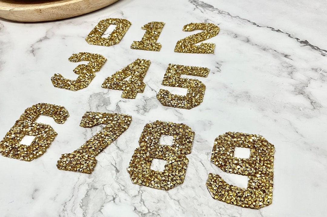 RHINESTONE 3D NUMBERS Iron On, Personalization Clothe, High Quality ...