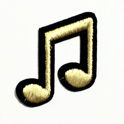 Embroidered IRON ON PATCH Iron Heat Adhesive Musical Note - Etsy