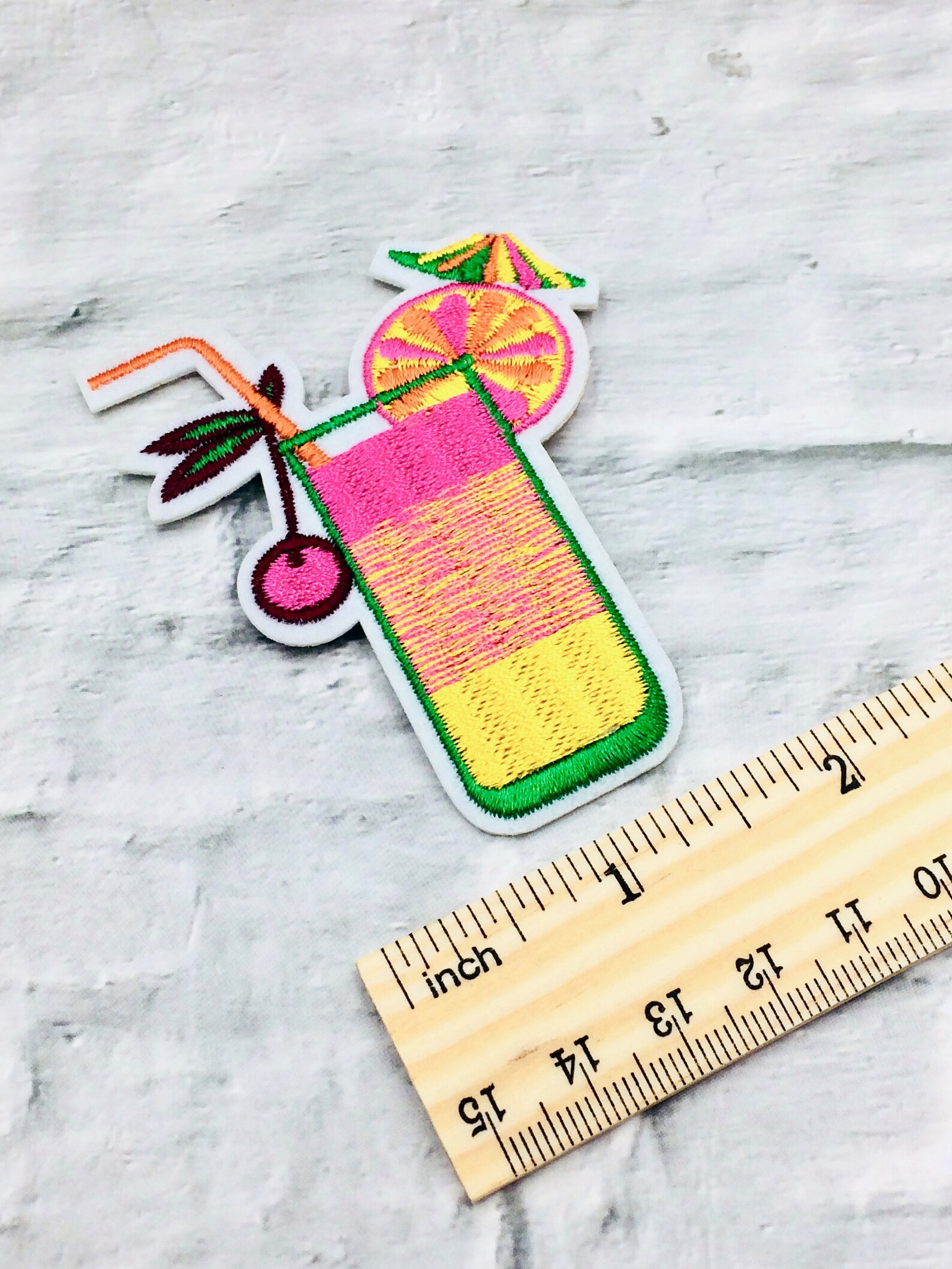 COCKTAIL Embroidered IRON on PATCH, Alcohol Festivity Heat Adhesive ...