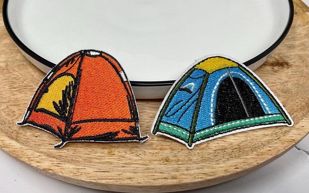 TENT CAMPING Embroidered IRON on Patch, Sew on Patch Tent Adhesive ...