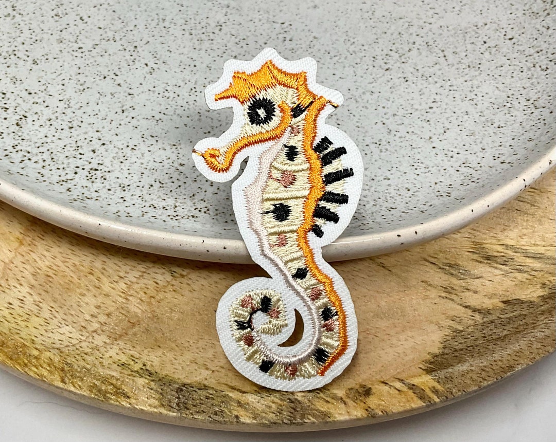 SEAHORSE Embroidered IRON on Patch Heat Adhesive, Ocean Patches for ...
