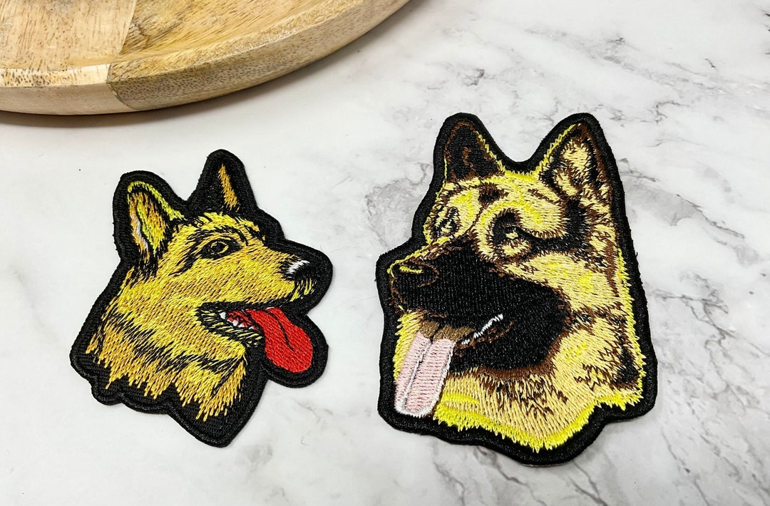 GERMAN SHEPHERD Embroidered IRON on Patch, Heat Adhesive Dog Pet Animal ...