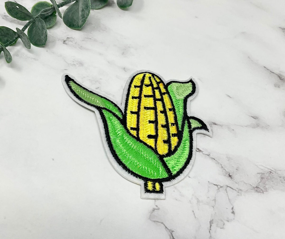 CORN Embroidered IRON on PATCH Food Vegetable Patch, Adhesive Patch for ...