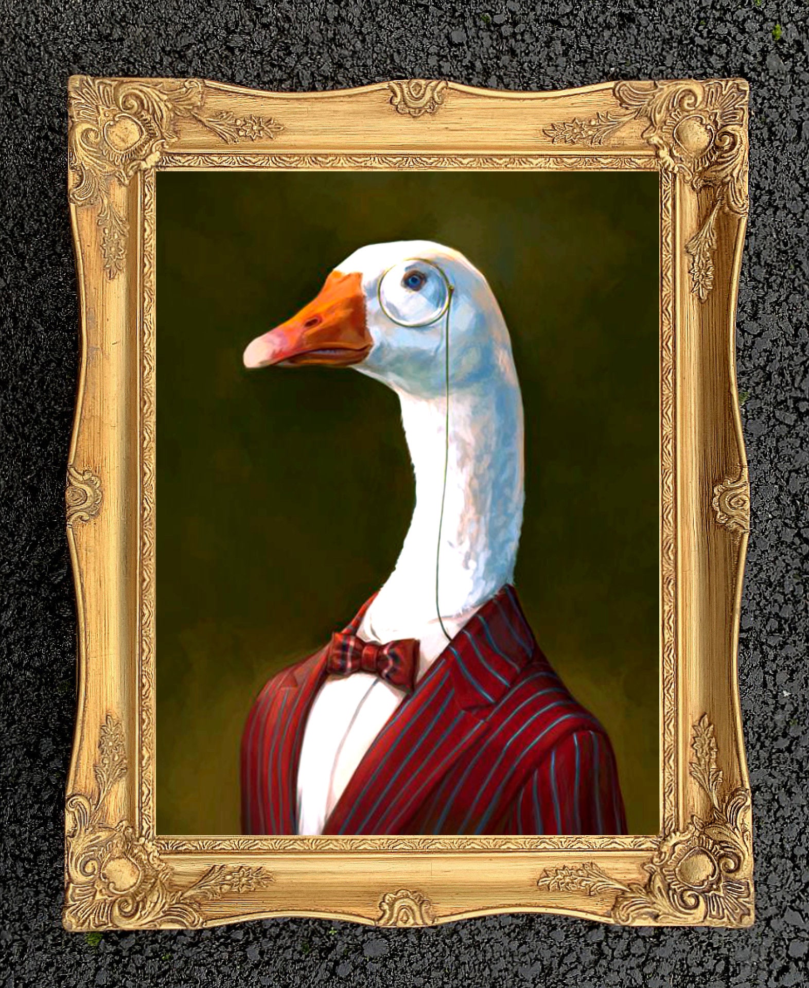 Chinless Wonder feine Lithographie auf Leinwand einer Gans | Etsy