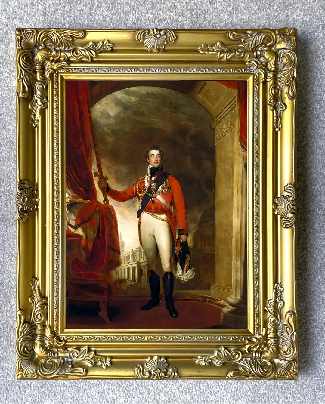 Fine Gilt Framed Lithograph Portrait of Arthur Wellesley - the Duke of ...