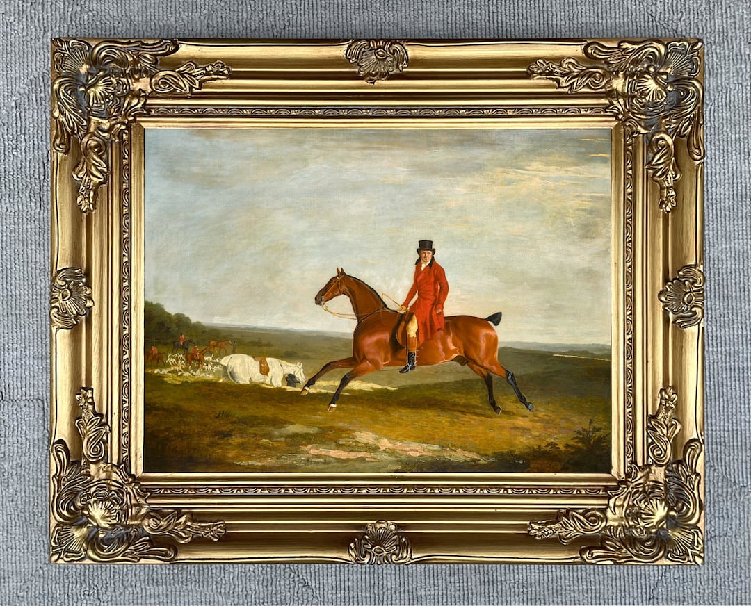 Fine Lithograph on Canvas - Huntsman on a Bay Hunter - Etsy