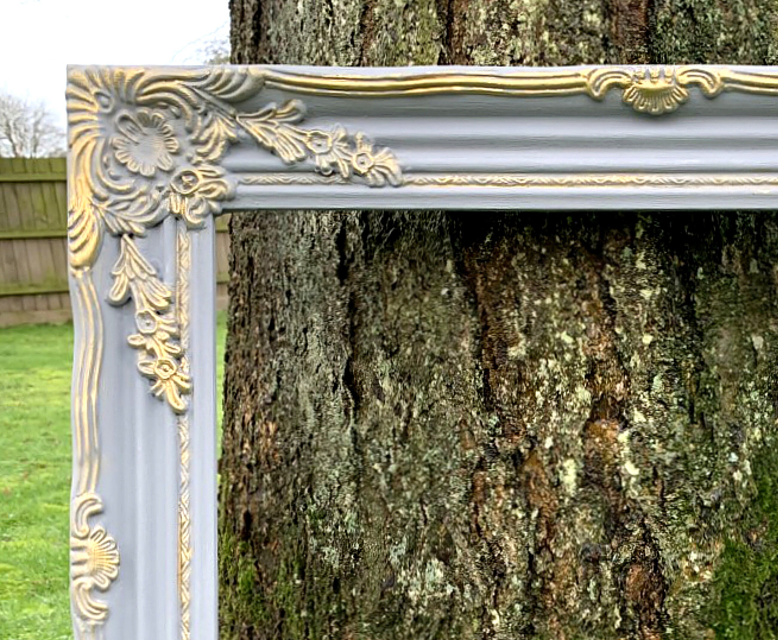 Fine Anthracite Grey Rococo Wood & Plaster Frame | Etsy