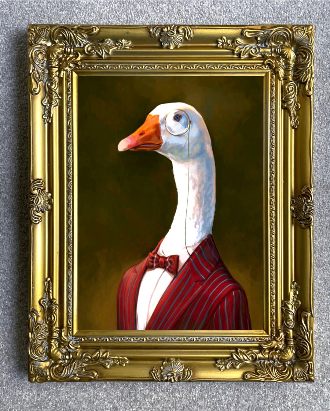 Chinless Wonder - Fine Lithograph on Canvas of a Goose - Etsy UK