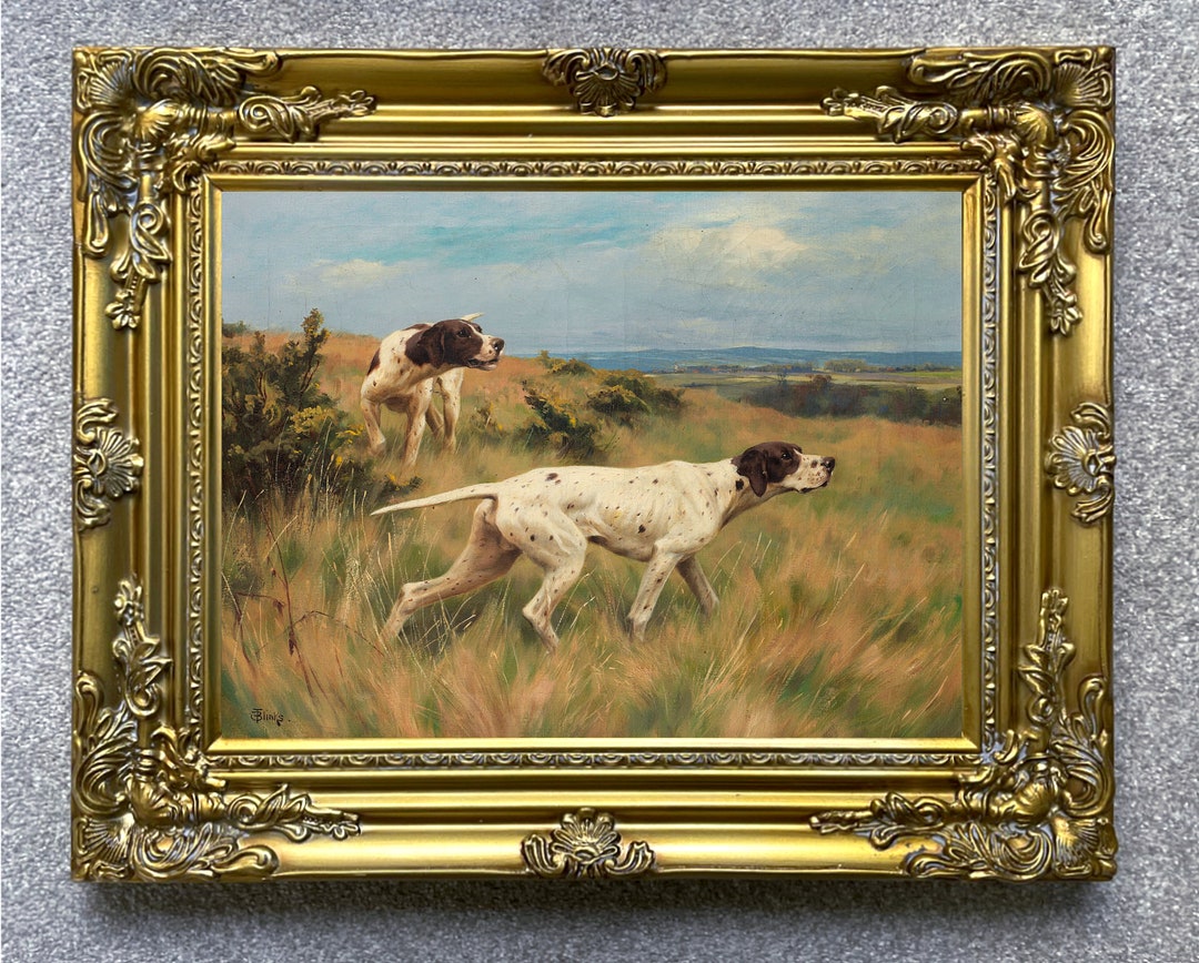 Fine Lithograph on Canvas of a Pair of Pointers in the Field - Etsy