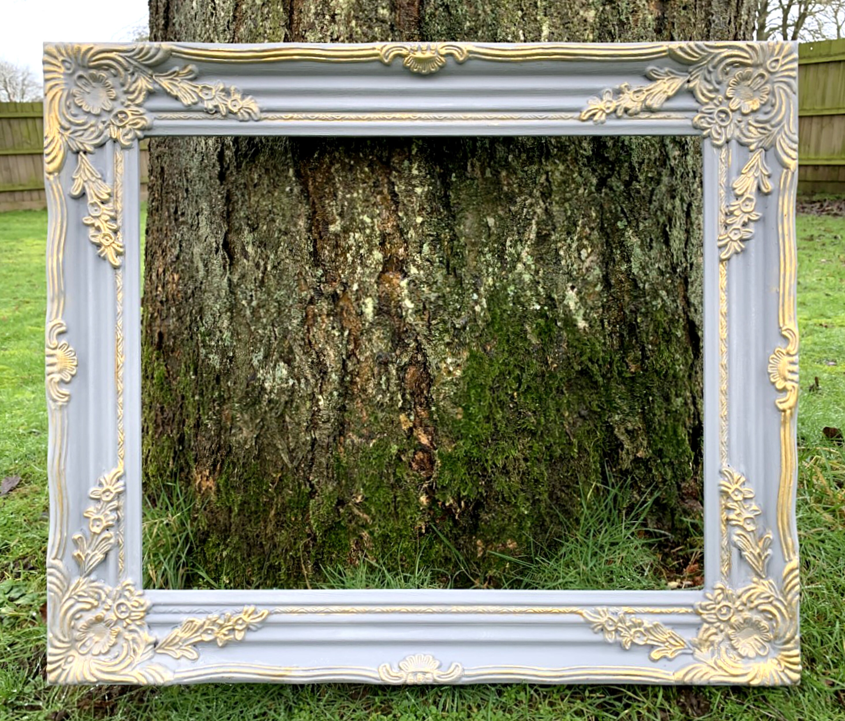 Fine Anthracite Grey Rococo Wood & Plaster Frame | Etsy