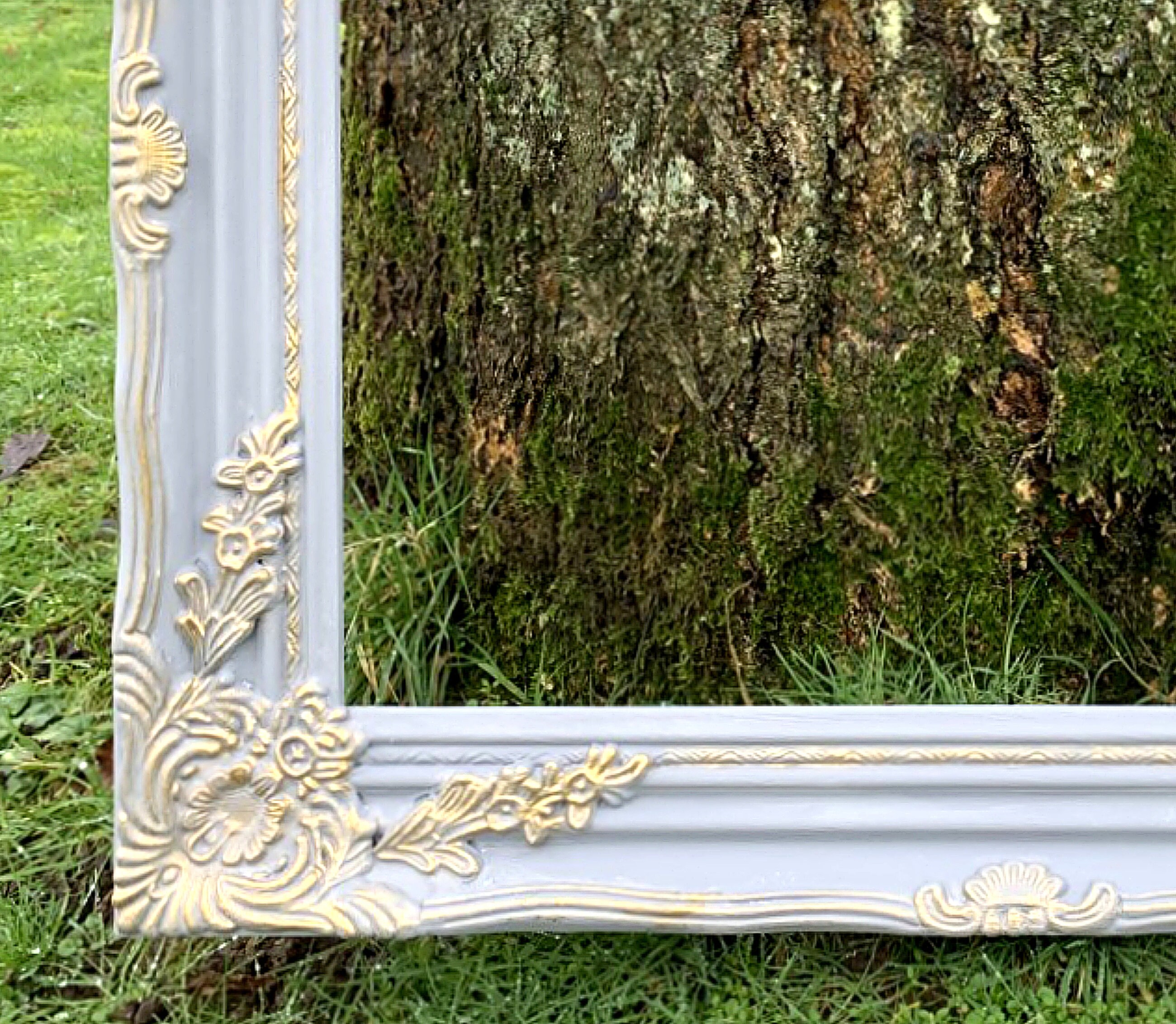 Fine Anthracite Grey Rococo Wood & Plaster Frame | Etsy
