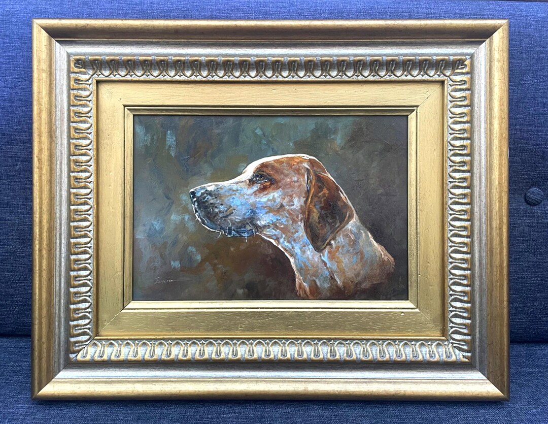 Superb Vintage C20th Oil on Board Study of an English Pointer Jameson ...