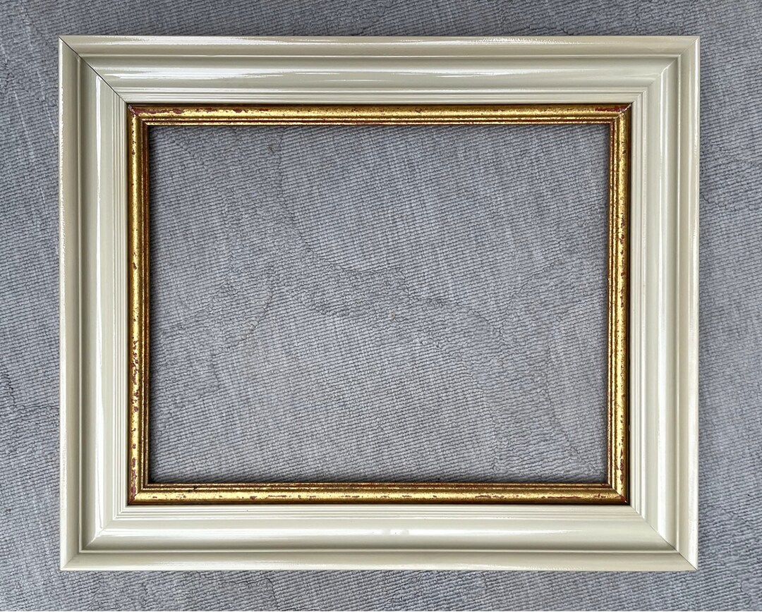 Fine Antique White Gallery Frame With Gilt Inner Border - Etsy