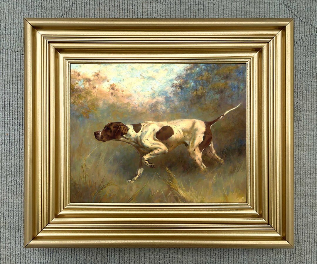 Gilt Framed Lithograph of an English Pointer "on Point" - Etsy