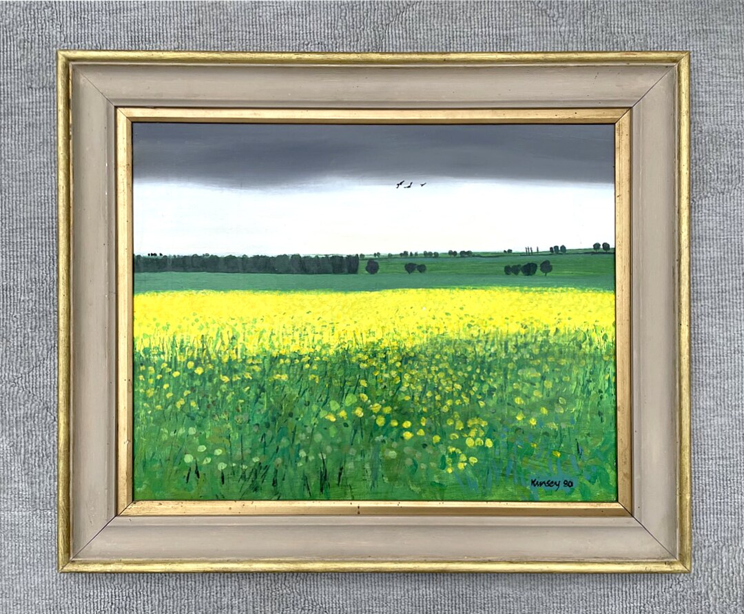 Beautiful Vintage English Impressionist Oil on Board Oils Seed Rape ...
