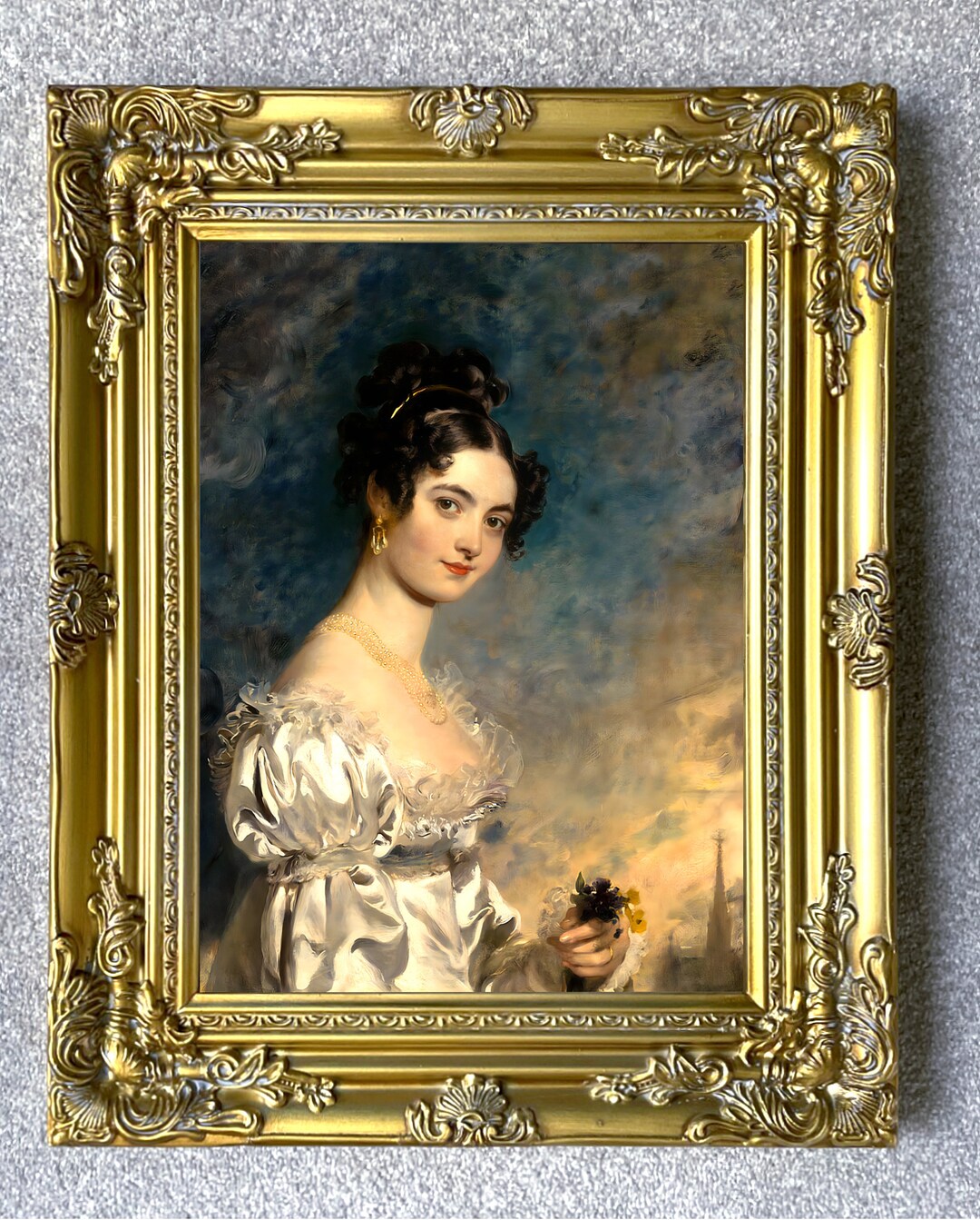 Fine Lithograph on Canvas Portrait of Lady Selena Meade Aft. Thomas ...