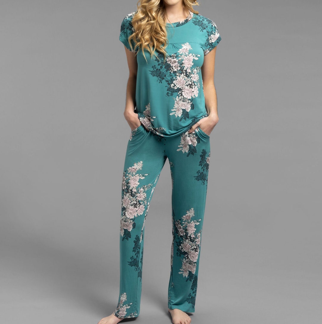 Emma Floral Print Pajama - Ultra Soft Bamboo Cotton Women's Pajama Set ...