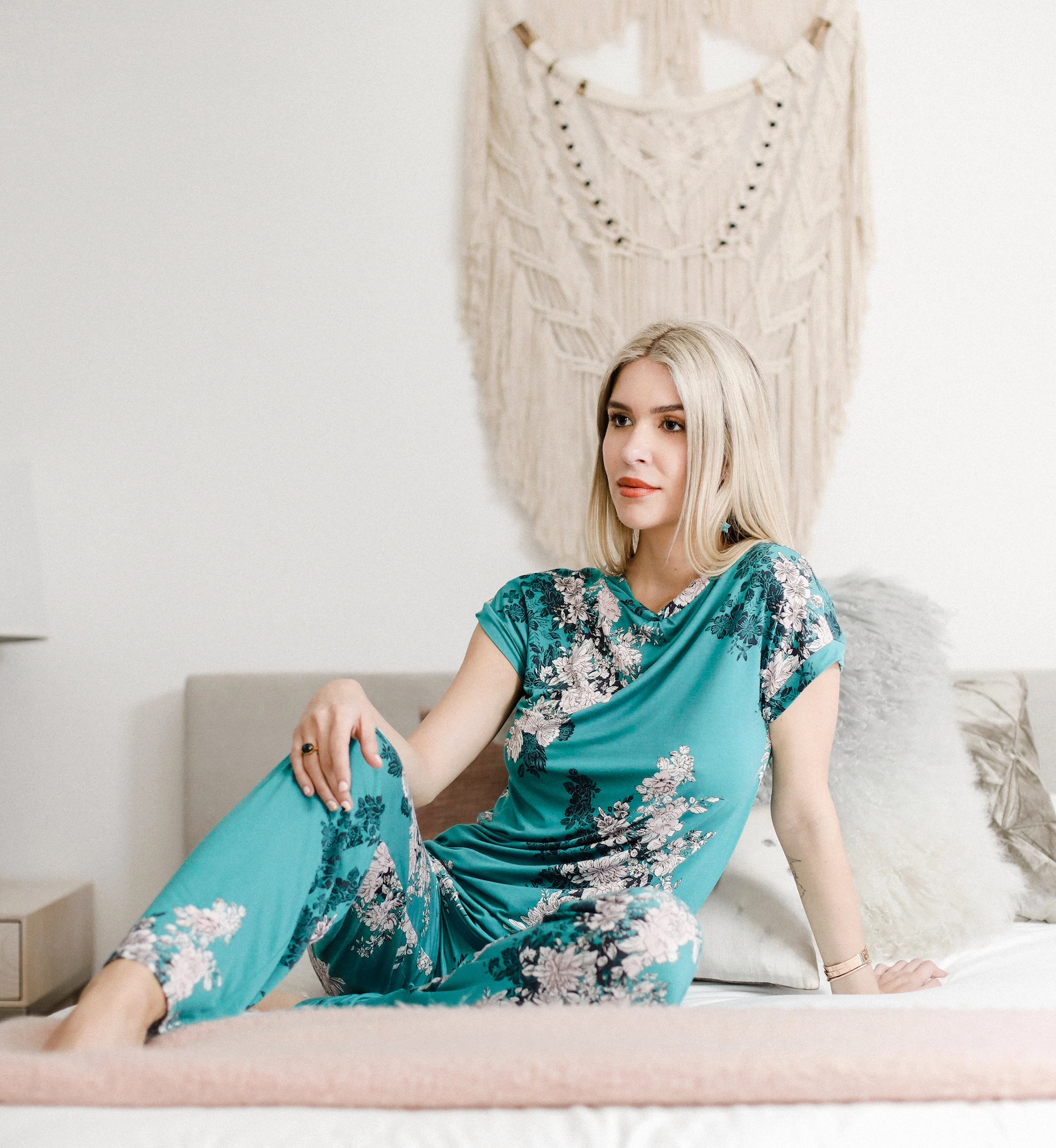 Emma Floral Print Pajama Ultra Soft Bamboo Cotton - Etsy