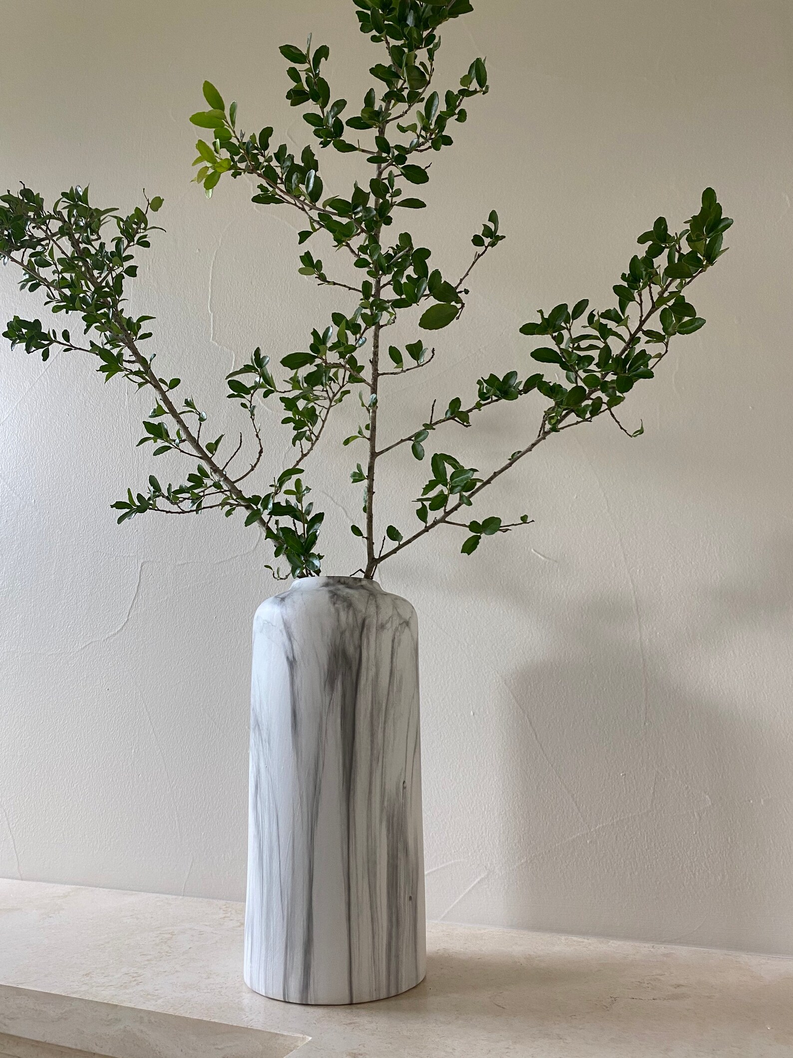 Beautiful Porcelain Swirl Marble Vase in White - Stylish Home Decor ...