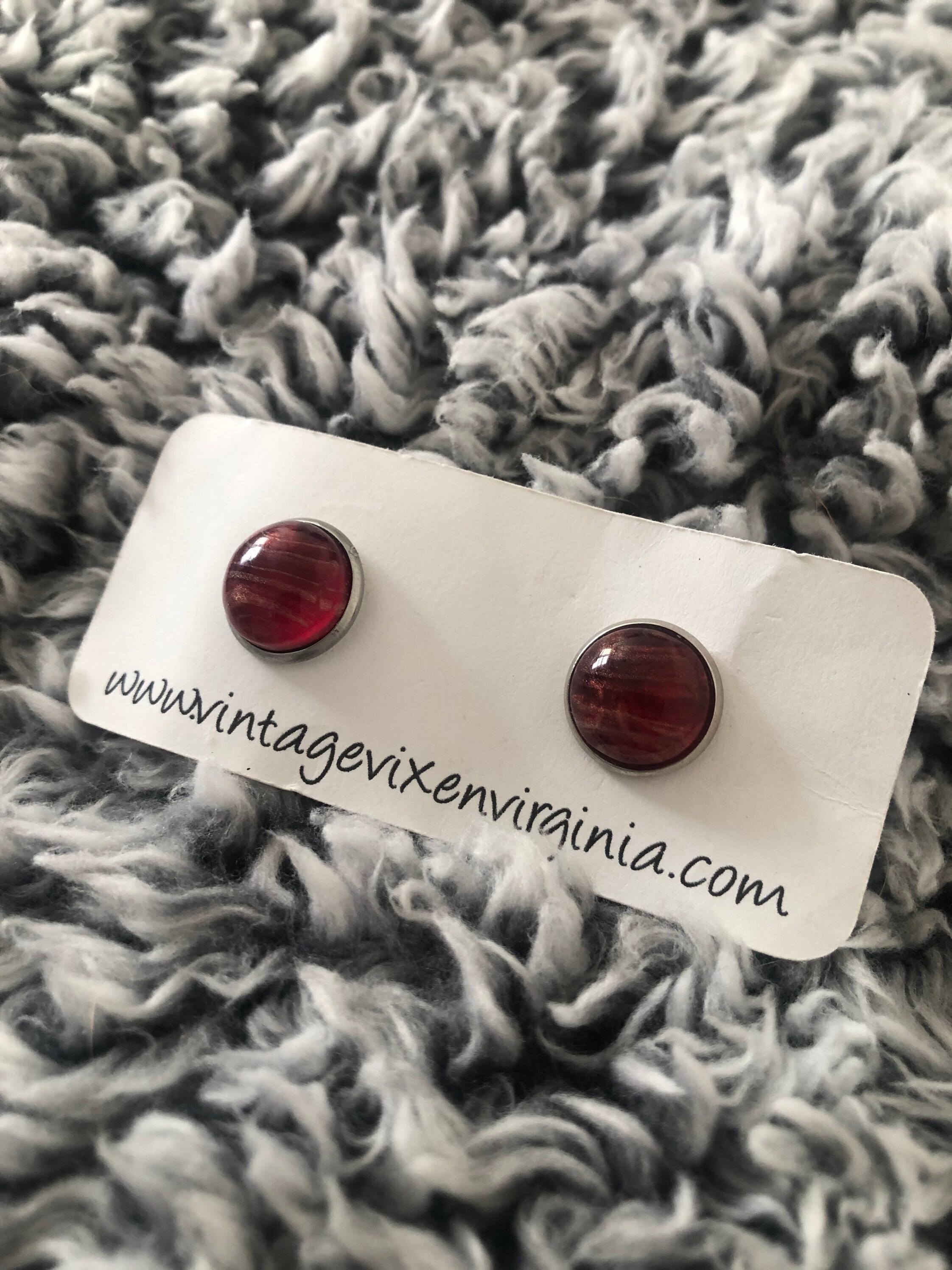 Blood Drop Stud Earrings Gothic Blood Red 12mm Stainless | Etsy