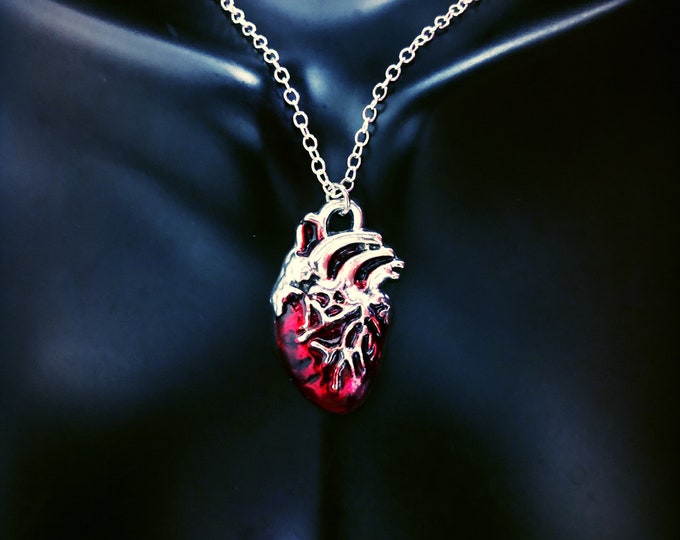 Bleeding Heart Necklace, Anatomical Heart, Gothic Jewelry, Gothic ...