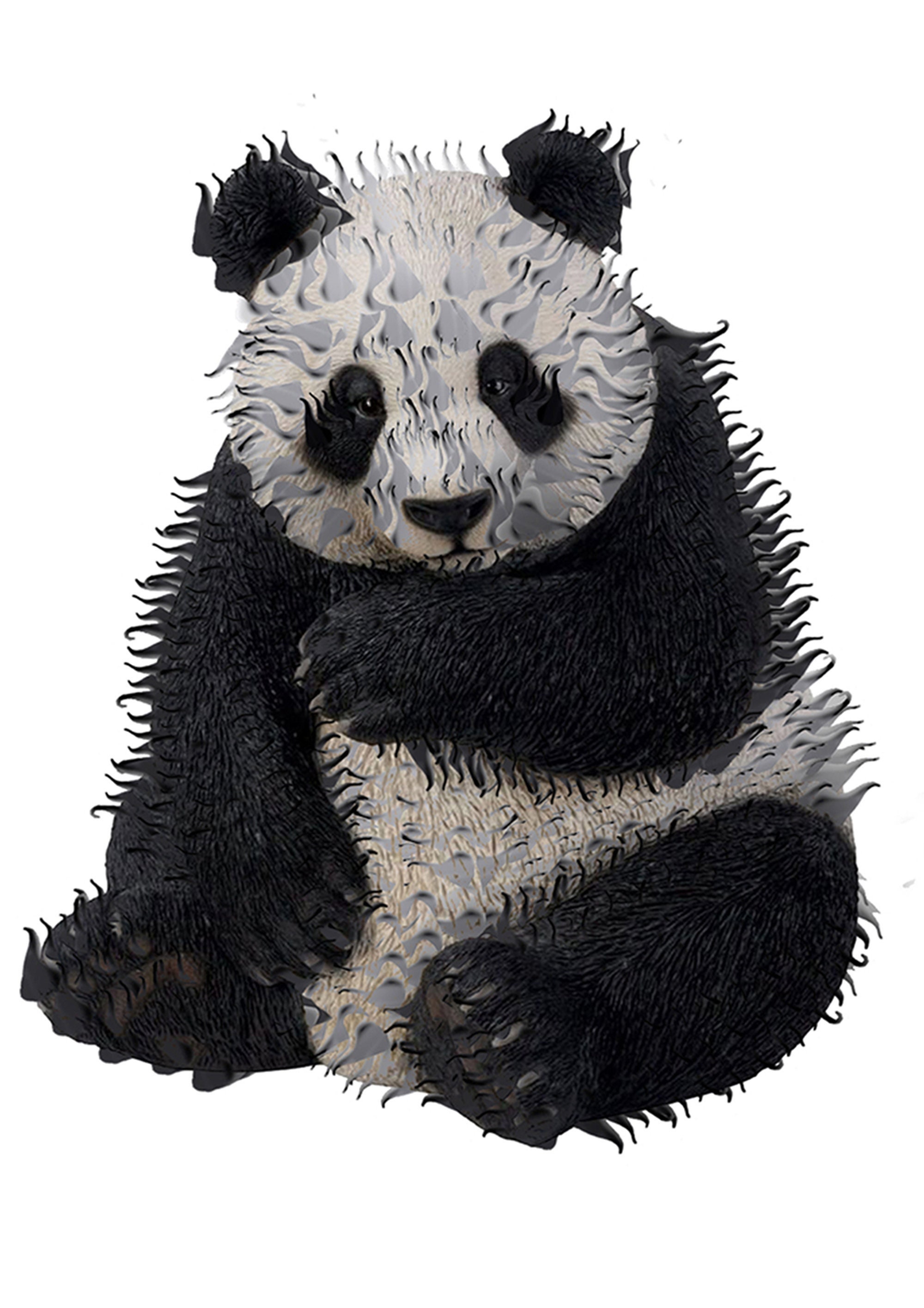 Panda Animal Bear 3D Art Sculpture,120cmx80cm,fiberglass Silicone Art ...