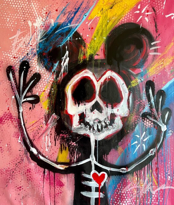 Graffiti Mickey Mouse Skull Disney Wonderground Gallery Jeff Granito