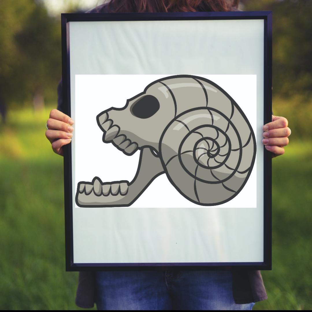 Scary Hard Gray Skull Shell Cartoon 911756166 Digital Art Download ...