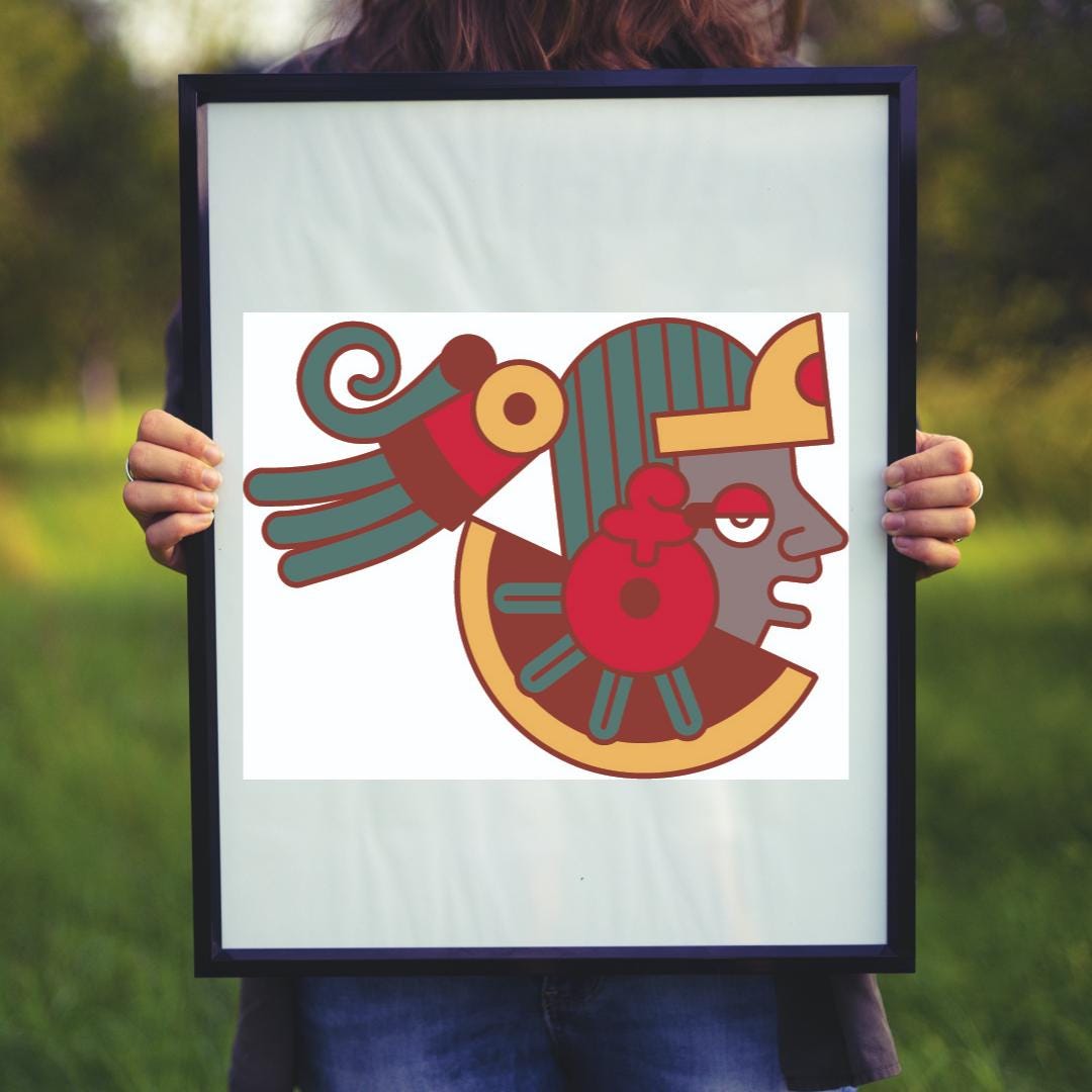 Ancient Aztec Mayan Cave Art Cartoon - Guard Bored 645702538 Digital ...