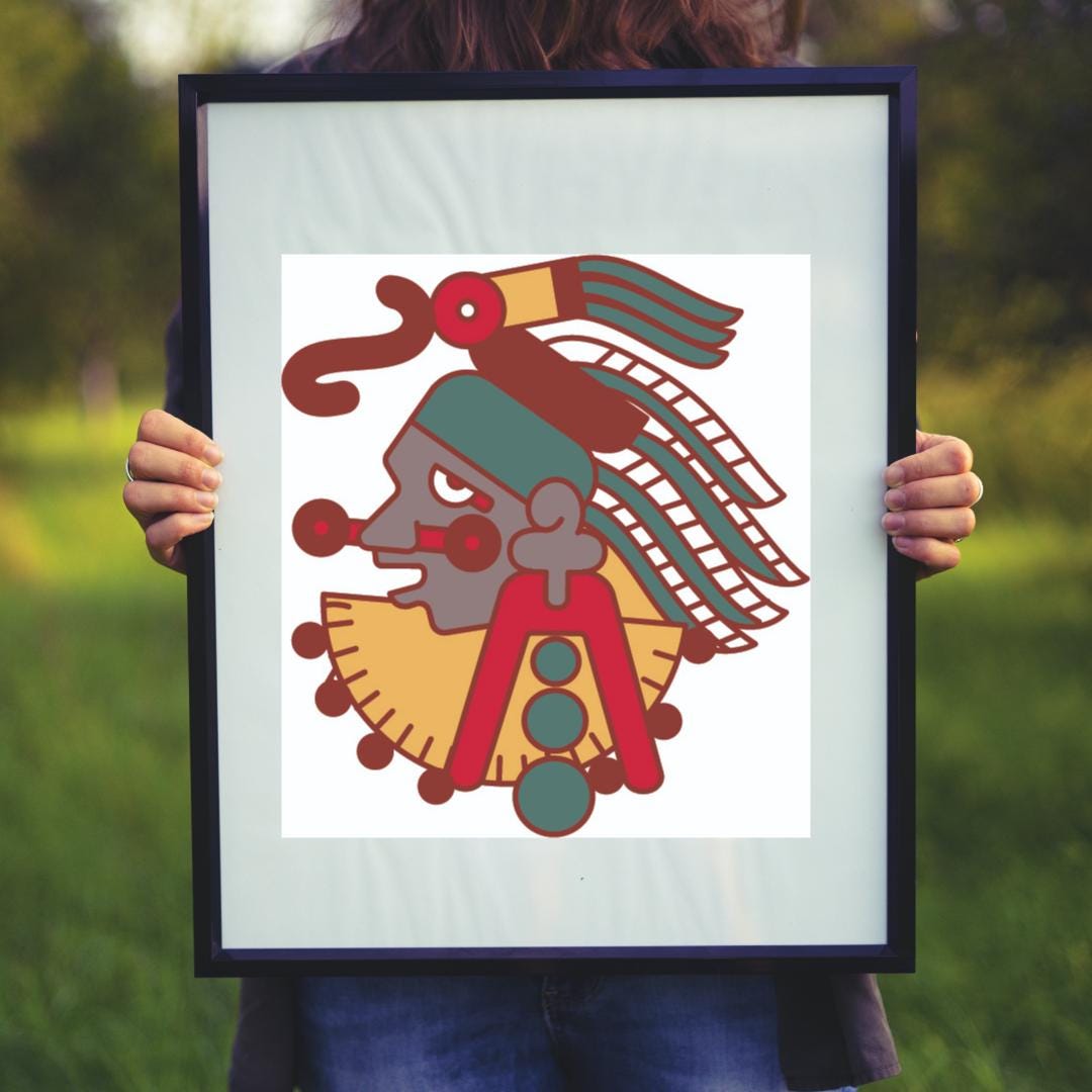 Ancient Aztec Mayan Cave Art Cartoon - Clergy 645702538 Digital Art ...