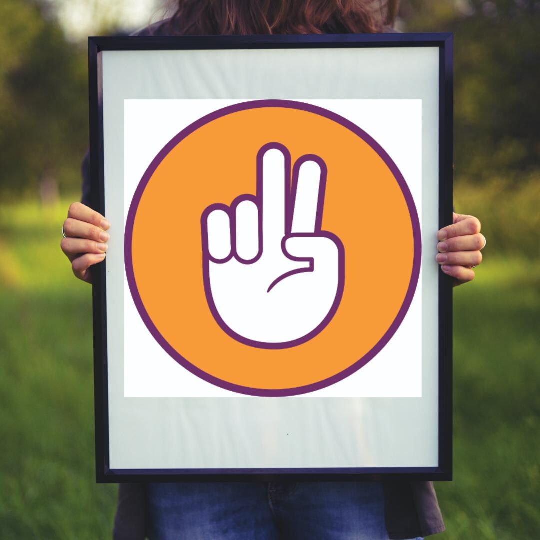 American Sign Language Number Symbols Colorful Cartoon- Two 898821142 ...