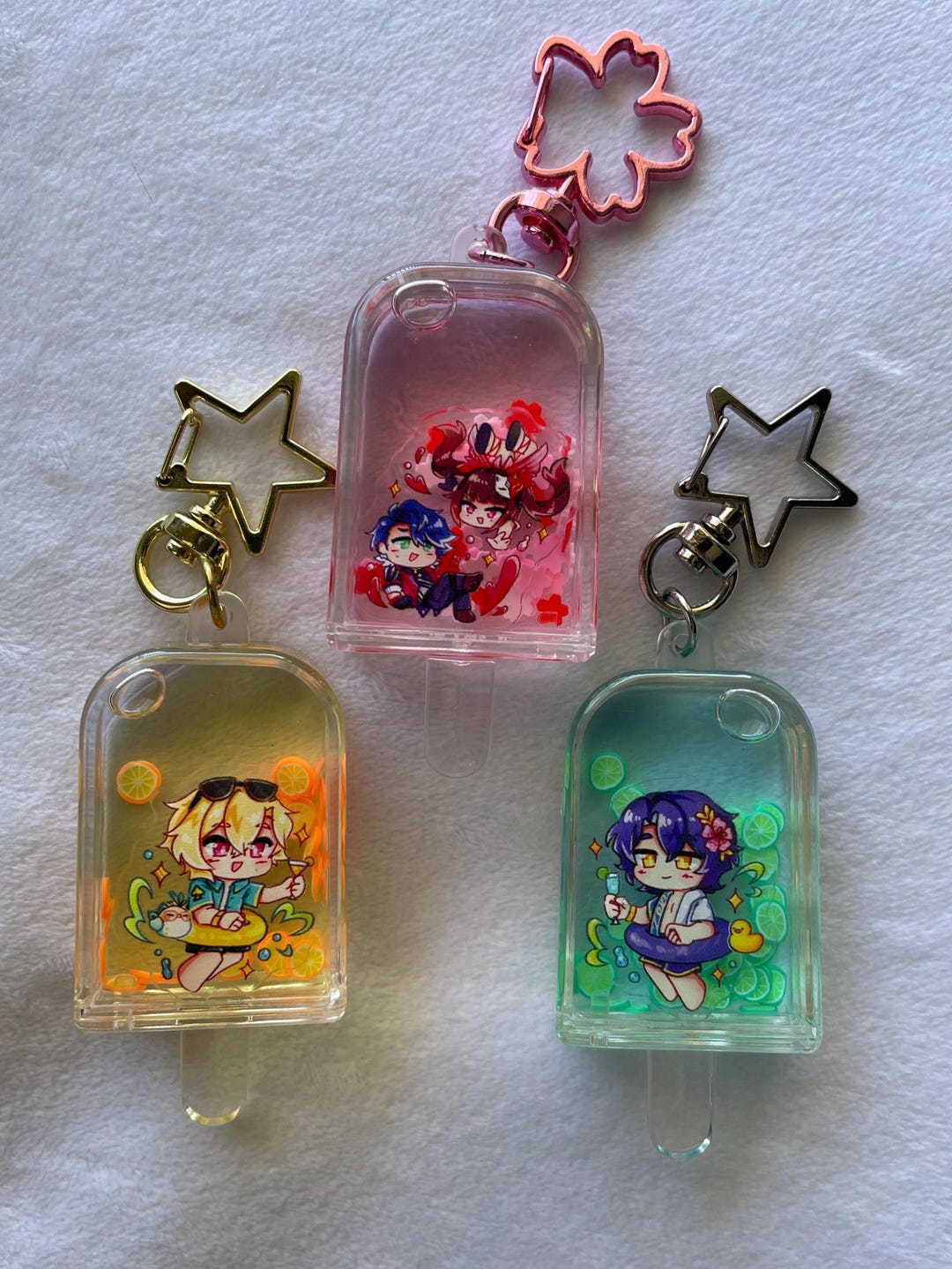 HSR Penacony Summer Ice Pop Liquid Filled Keychain Charm Sampo Sparkle ...