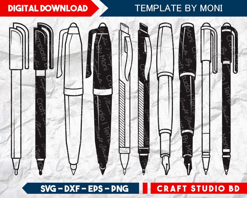 Pen Silhouette Pen SVG Fountain Pen Svg Pen Icon Svg Ink - Etsy