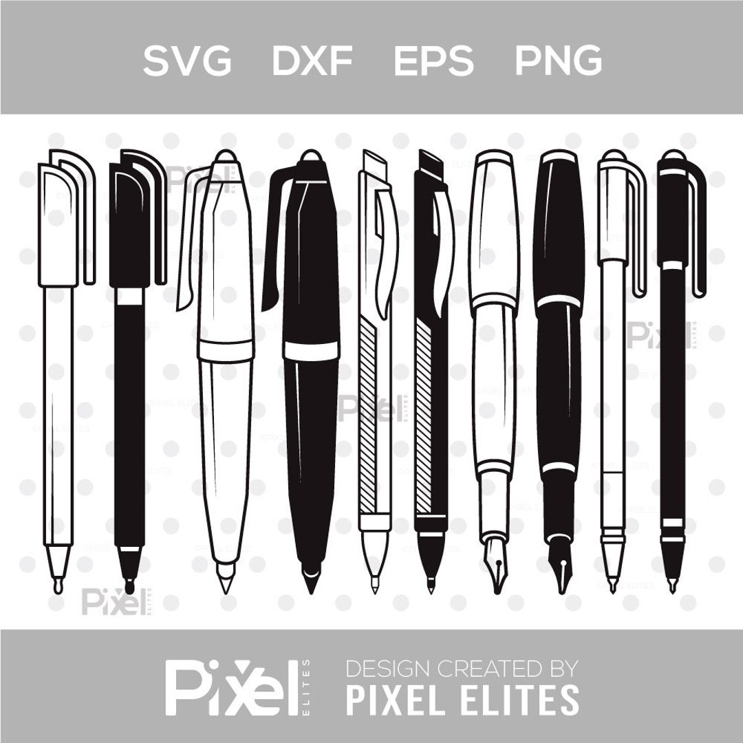Pen Silhouette, Pen SVG, Fountain Pen Svg, Pen Icon Svg, Ink Pen Svg ...