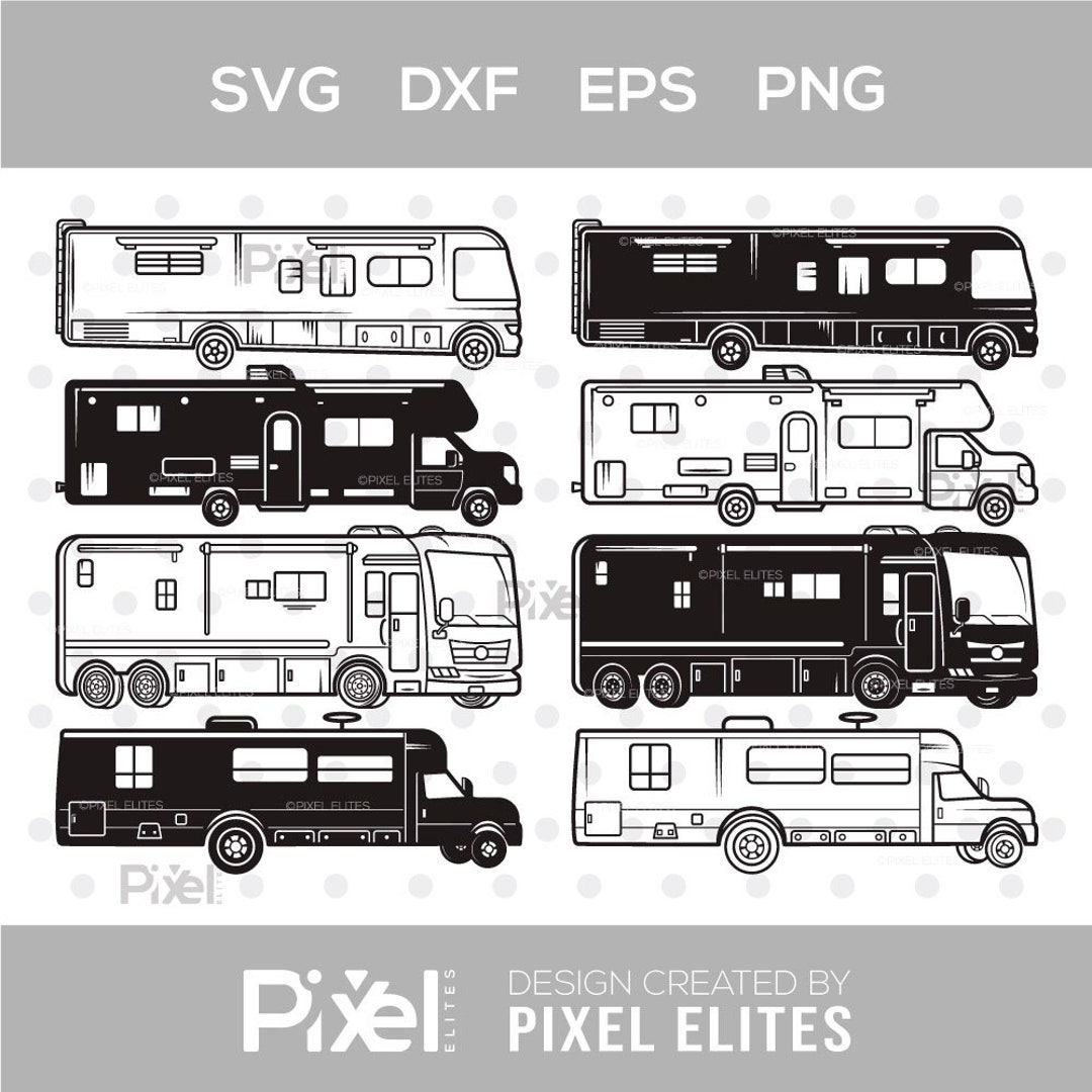Class A Motorhome Silhouette, Camping Car Svg, Camper Svg, Camp Car Svg ...