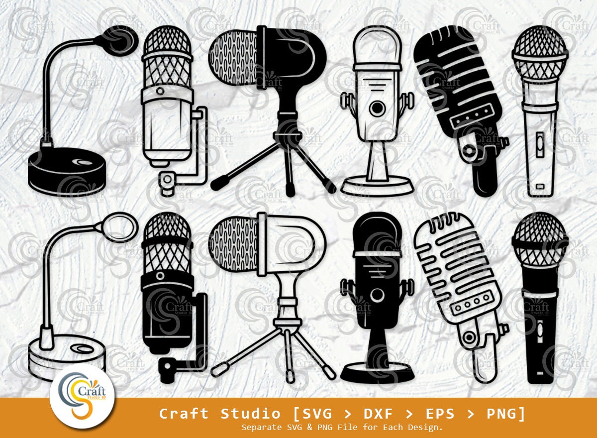 Silueta del micrófono micrófono SVG sonido de audio svg - Etsy México