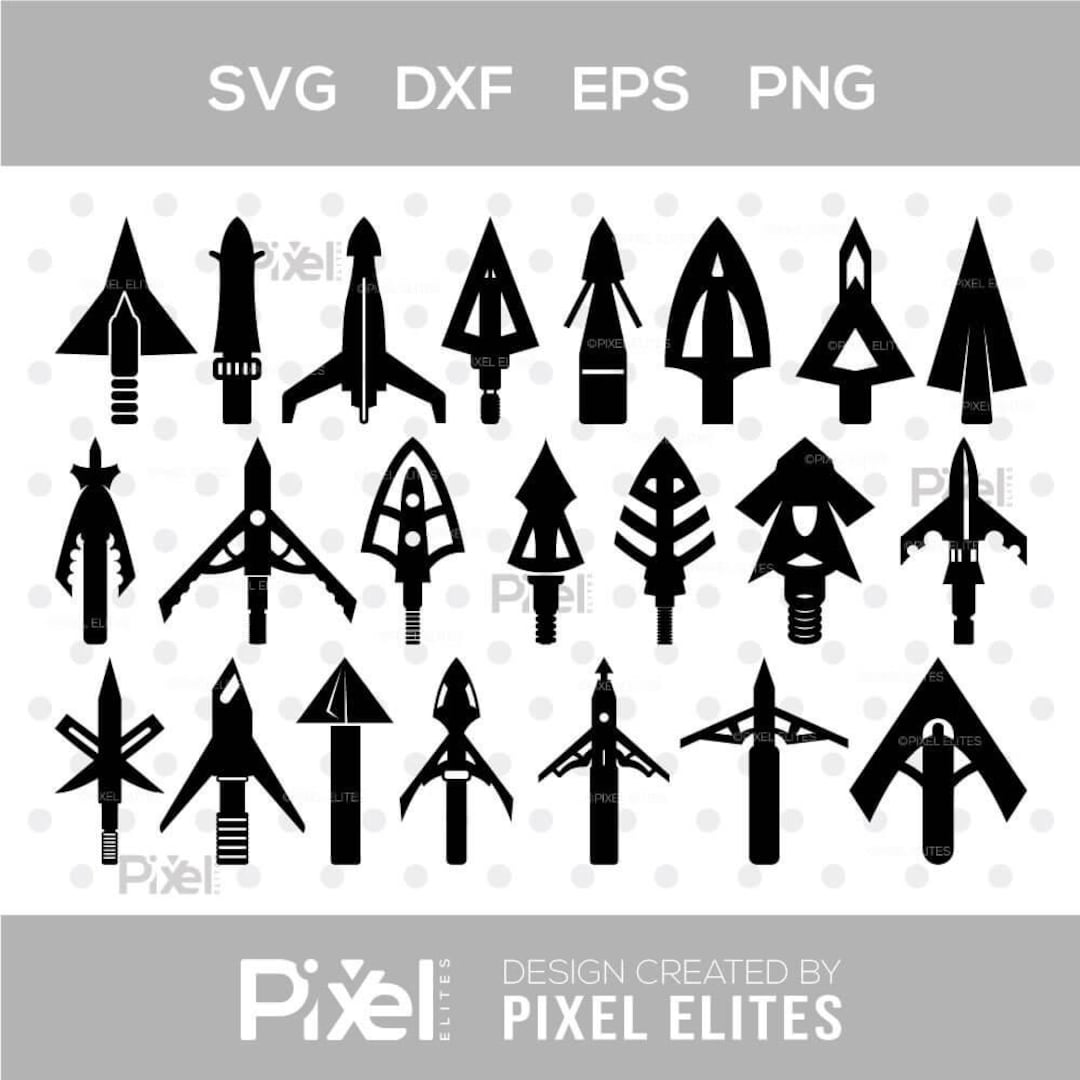 Broadhead Arrows SVG Bundle: Bowhunting Archery Cut Files (digital ...